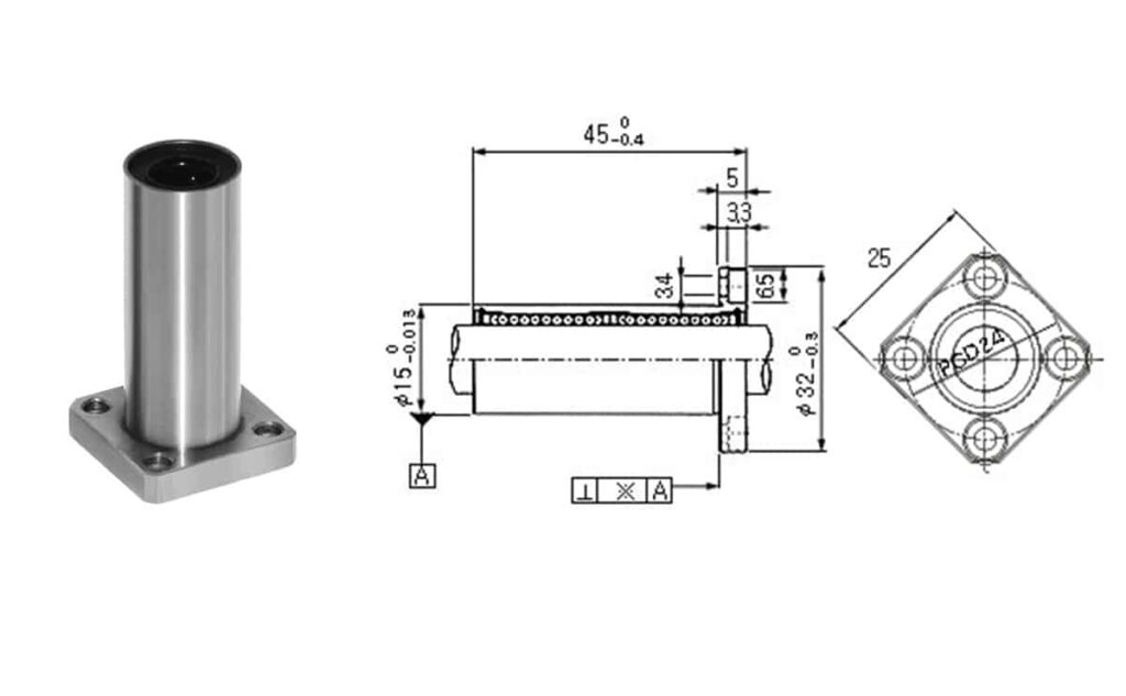 Linear bearing LMK8LUU New flange bearing